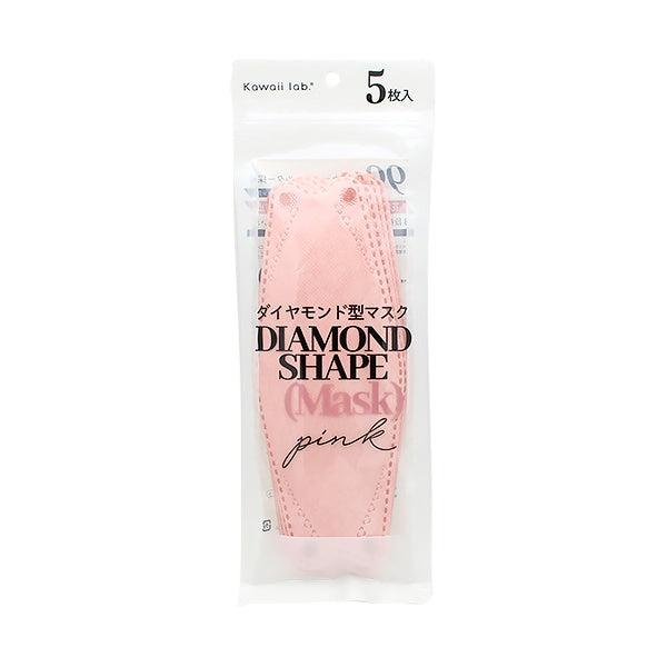 ダイヤモンド型マスク カラーマスク 5枚入 ピンク 1523/341485